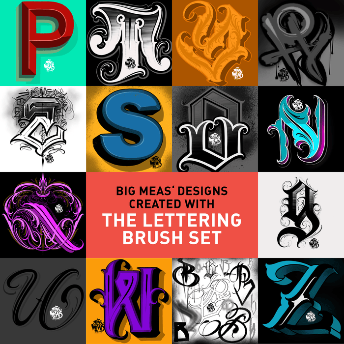 Lettering tattoo design brushes | Tattoo Smart